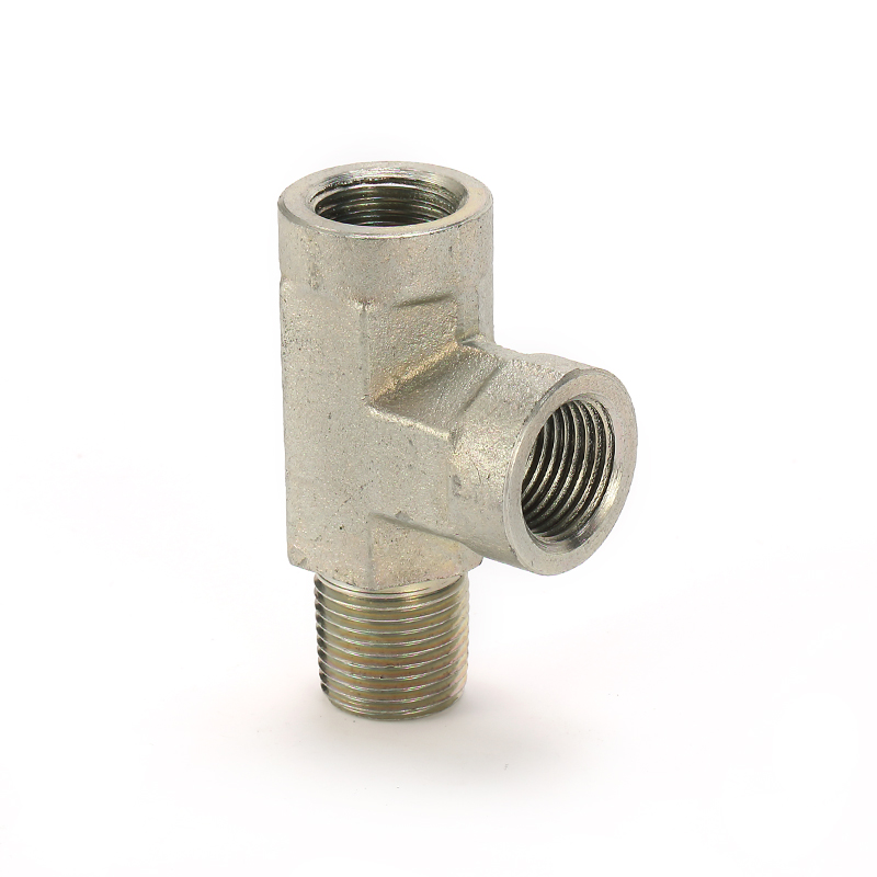 NPT male/female/female hydraulic swaged hose adapter HN