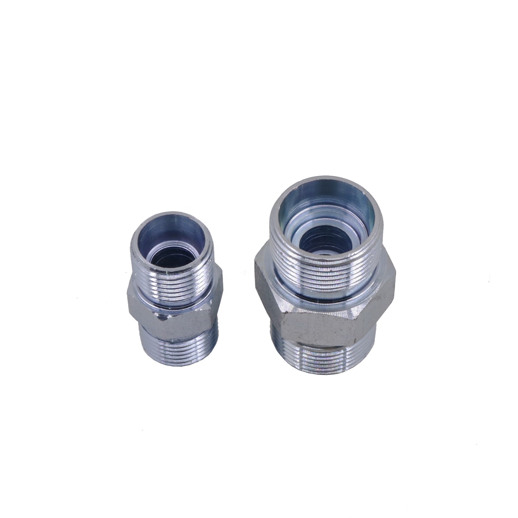 Double Metric male threaded zinc plated hydraulic pipe Adapter.